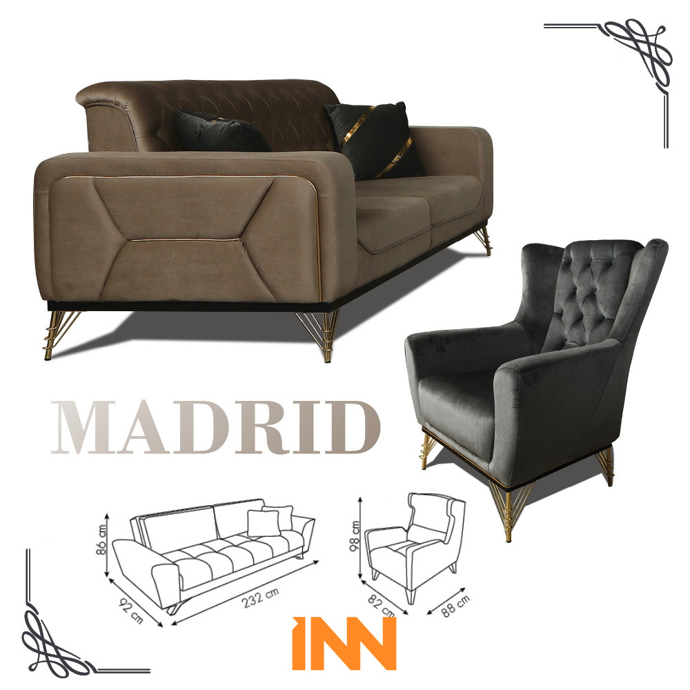 MADRID SOFA SET PIECE LIVING ROOM CHAIR FOR HOME FROM FACTORY WHOLESALE